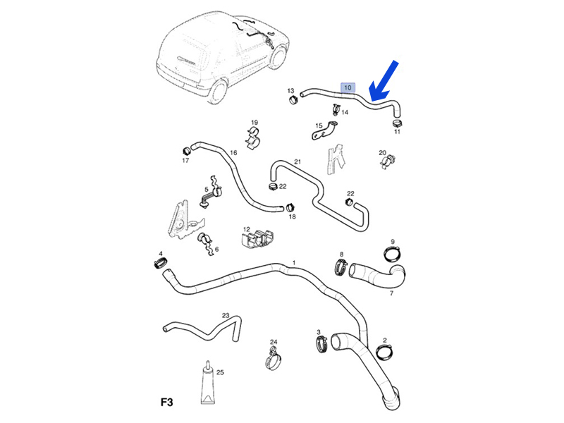 CM 133529 RADYATÖR HORTUMU - 1337590, 1337782, 1337691, 13216812 ...
